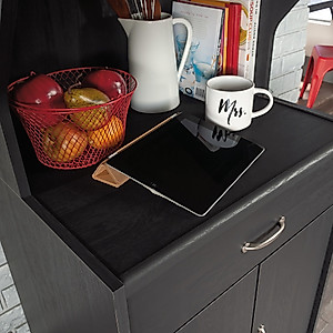 Sauder Microwave/Kitchen Cart, Raven Oak Finish