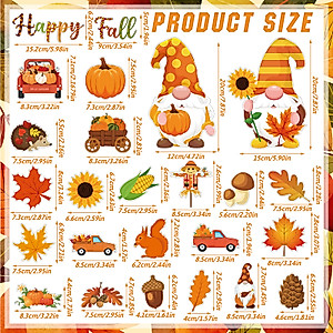 25 Pieces Happy Fall Magnets Gnome Pumpkin Fridge Magnets Fall Theme Car Refrigerator Decals Holidays Magnetic Stickers Autumn Leaves Acorn Harvest Decoration Fall Theme Thanksgiving Decoration