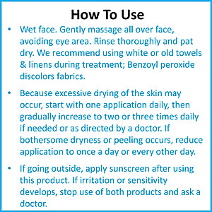 Tutta La Pelle Benzoyl Peroxide 5% Wash Acne Treatment Face Wash & Body Wash -Butt & Back Acne Treatment 6.7 oz