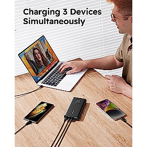 Charmast 100W Laptop Power Bank, 20000mAh Portable Laptop Charger with USB C Port, PD/QC Fast Charging Slim Battery Pack Compatible with iPhone, MacBook, Dell, IPad, Samsung, Switch, HP, Pixel, etc.