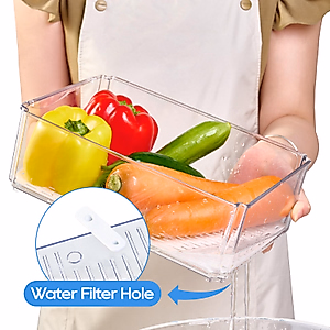 JollyPack 14 Pack Fridge Organizers, Refrigerator Organizer Bins with Lids, BPA Free Stackable Fruit Storage Containers for Fridge, Vegetables, Food and Drinks