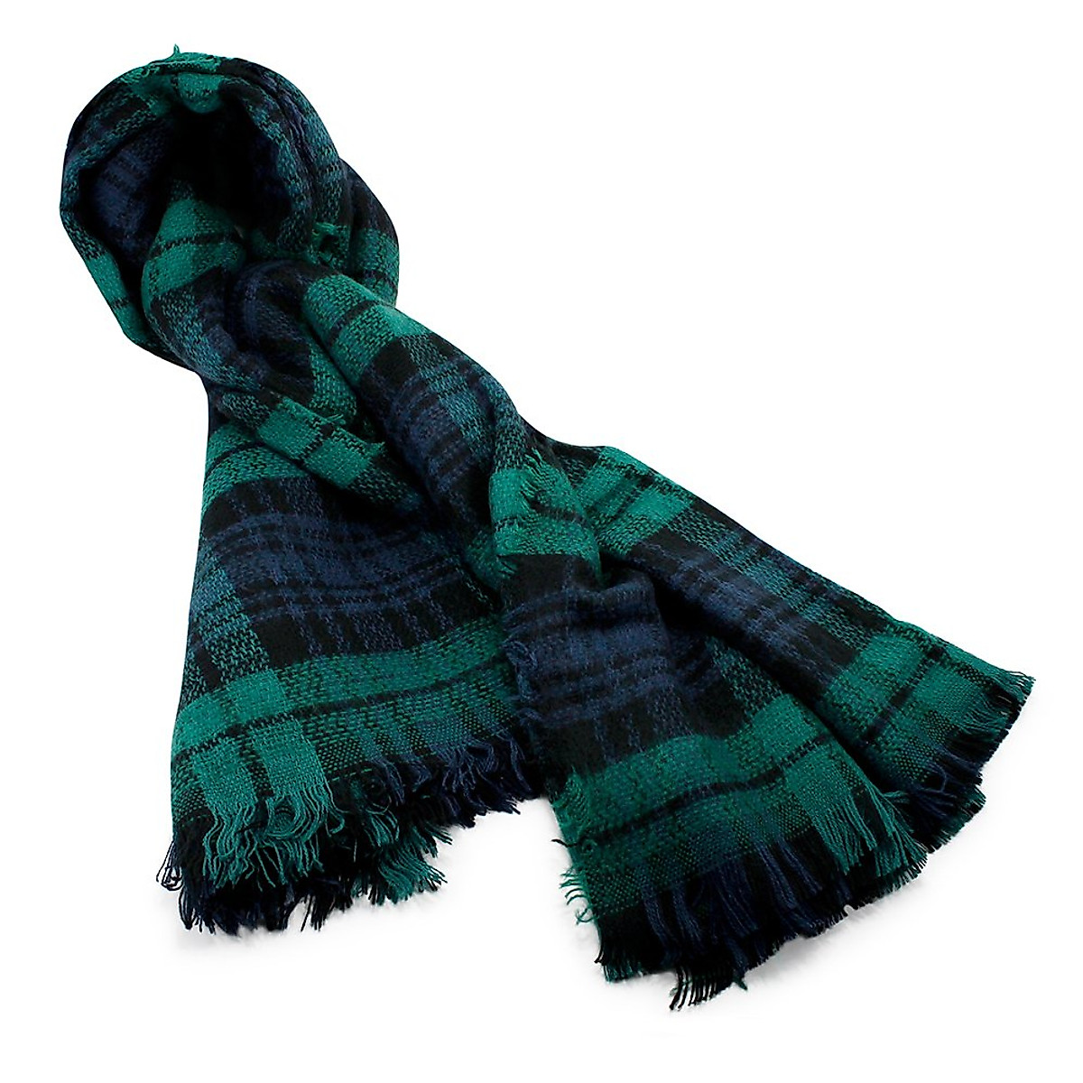 OCT17 Plaid Scarfs for Women Pashmina Tartan Wrap Large Warm Blanket Soft Shawl Checked Winter Fall Scarfs Scarves for Woman - Green