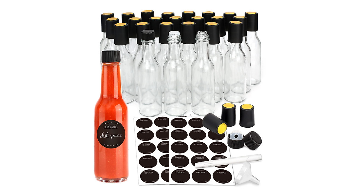 Mini Hot Sauce Bottles 5 oz Pack - Perfect for DIY Sauces & Gifts