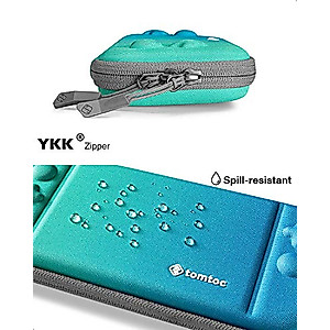 tomtoc Switch Case for Nintendo Switch, Slim Switch Sleeve with 10 Game Cartridges, Protective Switch Carry Case for Travel, with Original Patent and Military Level Protection, Twisted Blue