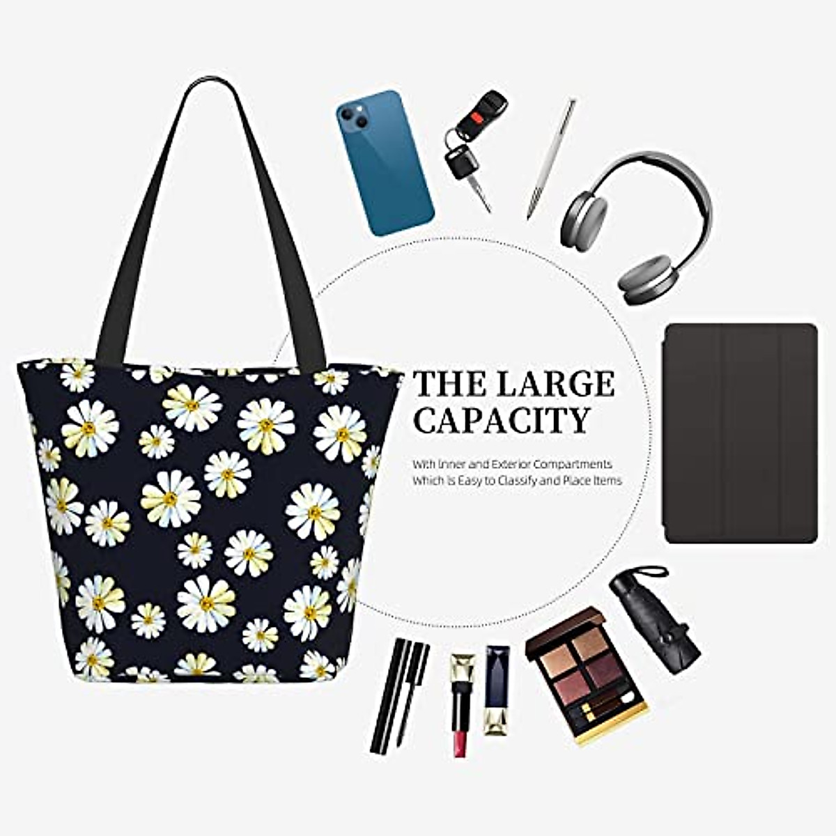 Tote Bag for Women Travel Shoulder Bag Hobo Bag Daily Working Handbag Beach Bag Large Capacity Purse Satchel, ( Camomile2 )