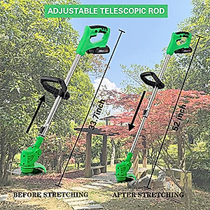 Weed Wacker Cordless Electric Brush Cutter 52 Inch Grass Trimmer Stingless Lightweight Grass Weedeater Battery Powered 8 Blades,2 Batteries, 1 Charger Used for Dense Weeds and Garden Yard Trimming