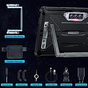 OUKITEL RT7 5G Rugged Tablet Android 13, 32000mAh Battery 24GB+256GB - Waterproof Tablet, 10.1" FHD+Tablets 33W Fast Charging,48MP+32MP+20MP Night Vision Camera,5G Dual SIM+5G WiFi/OTG/GPS/T-Mobile