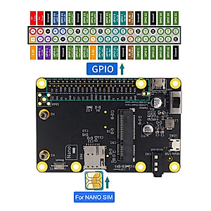 214 3G/4G LTE Base Hat for Raspberry Pi 4/3/2/B+ Models with The 40-pin GPIO Header,Computer Board to USB with SIM Card,up to 3 Amps