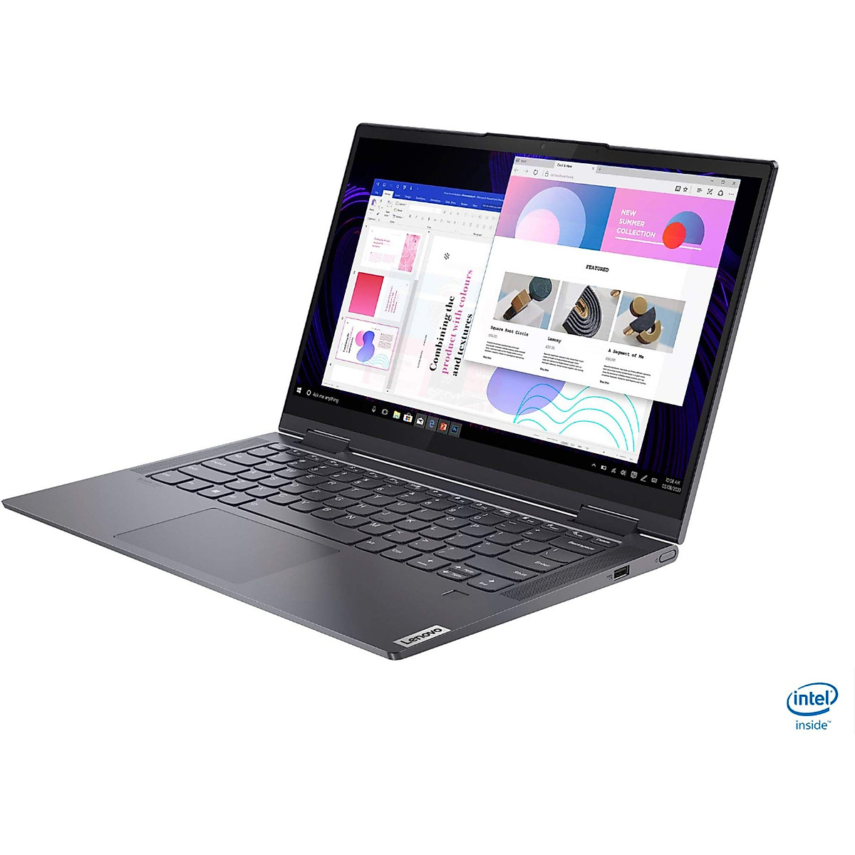 2021 LENOVO Yoga 7i 2-in-1 Laptop 14 inch FHD Touchscreen 11th Core i7-1165G7 EVO Iris Xe Graphics 12GB DDR4 512GB NVMe SSD WI-FI 6 Win 10 Home Fingerprint Backlit Keyboard w/ Ontrend 32GB USB Drive