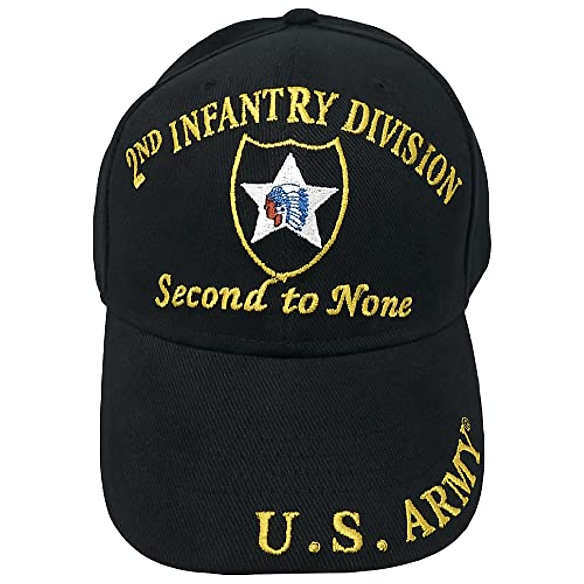 Moon US Army 2ND Infantry Division ID Second to None Embroidered Hat Cap Indian Head Premium Quality Dad Hat for Men Women