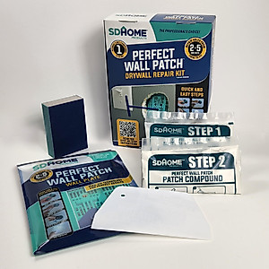 SDHome Perfect Wall Patch Drywall Repair Kit with Compound, Back Plate, and Putty Knife - Repairs Large Holes with Ease