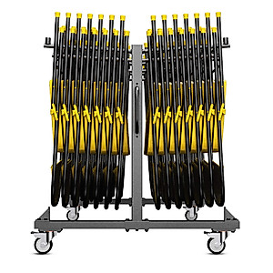 UPGORILO Folding Table and Chairs Cart - Innovative Mobile Chair Dolly, 42 Folding Chairs Capacity, Heavy Duty Metal Folding Chair Rack with Rubber Locking Wheels