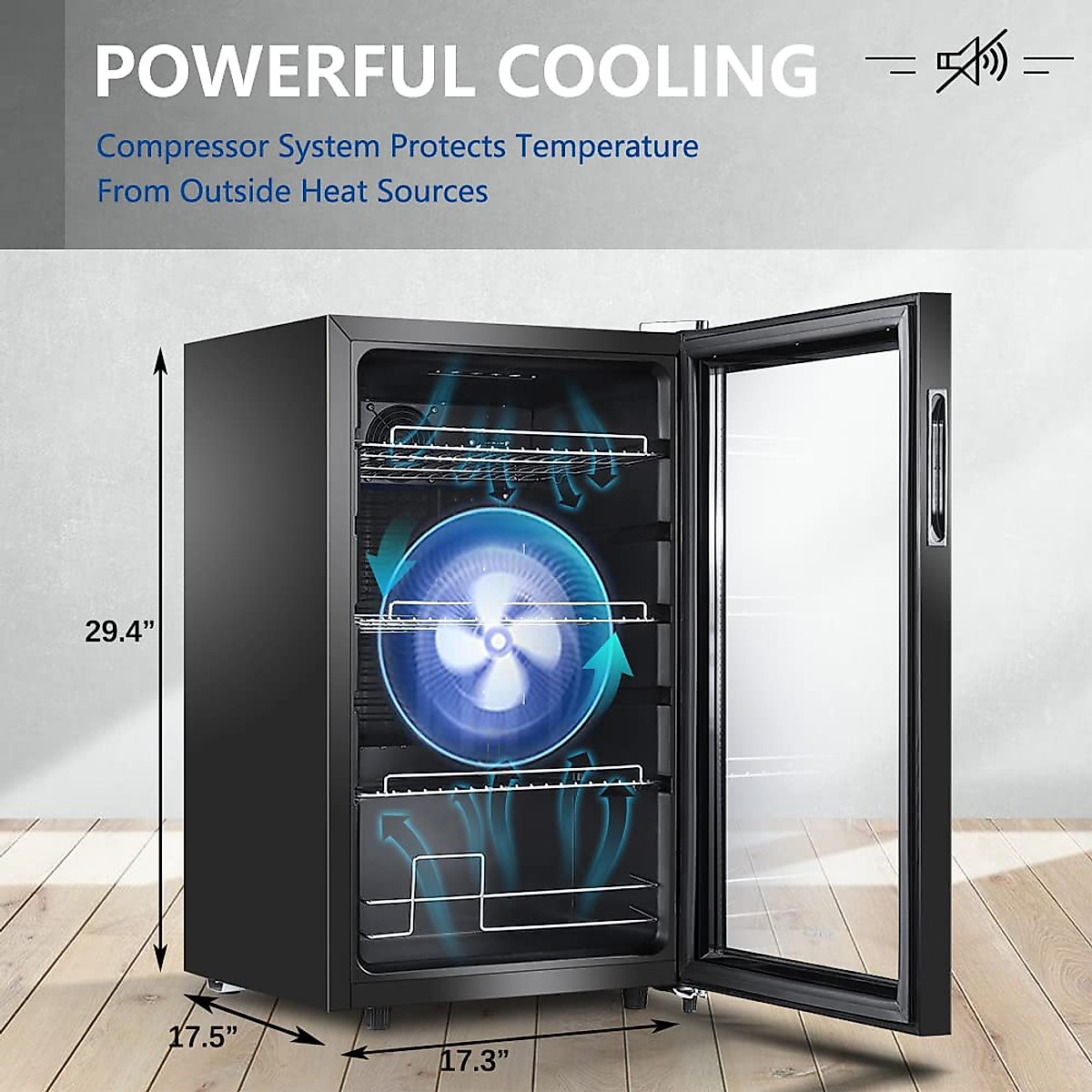 STAIGIS Mini Beverage Refrigerator Freestanding, 2.5 Cu.ft Mini Fridge w/ 101 Can Capacity, Small Drink Fridge for Home & Office, Glass Door