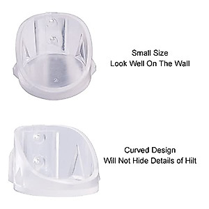 LEKUSHA Clear Lightsaber Wall Mount Display Stand Light Saber Holder Compatible for Any Lightsaber, Pack of 2