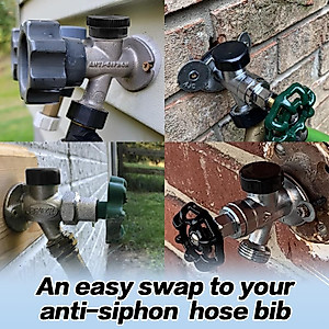 Langina Vacuum Breaker Replacement Kit, ASSE 1019-A Vacuum Breaker Repair Kit, Anti Siphon Valve Repair Kit, Outdoor Faucet repair kit(Black) with 1PCS 3/4" Outdoor Faucet Cap(Black)