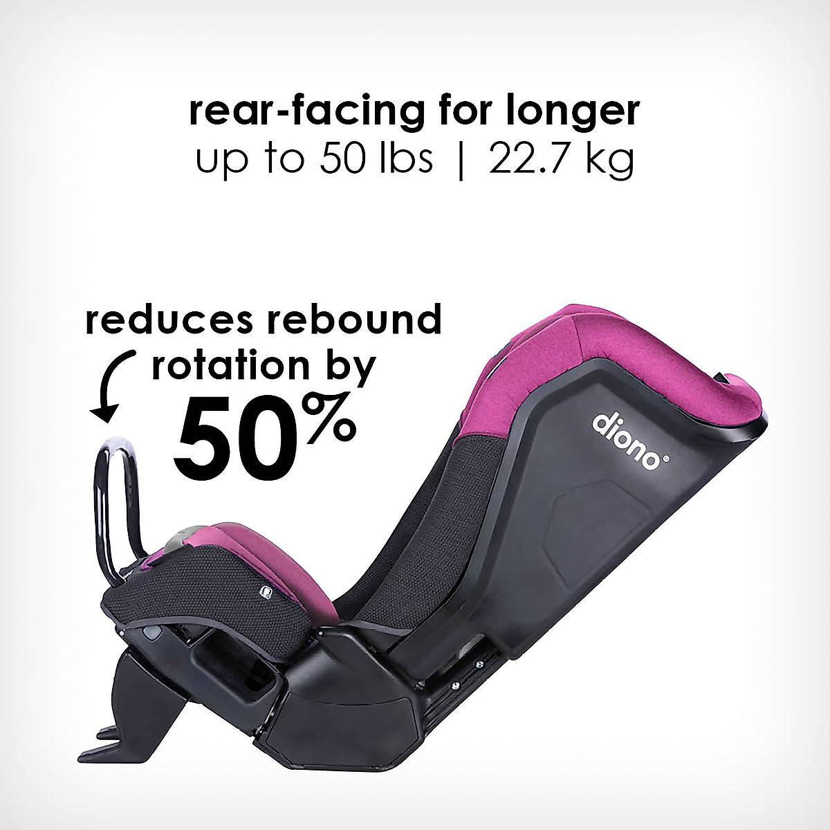 Diono Radian 3QX 4-in-1 Rear & Forward Facing Convertible Car Seat, Safe+ Engineering 3 Stage Infant Protection, 10 Years 1 Car Seat, Ultimate Protection, Slim Fit 3 Across, Purple Plum