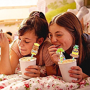 Fiesta Paper Straws, Mexican Fiesta Party Striped Paper Straw for Cinco De Mayo Hawaiian Wedding Bachelorette Birthday Party Supplies Decorations 36 Pack Girl Pineapple Smiley Face