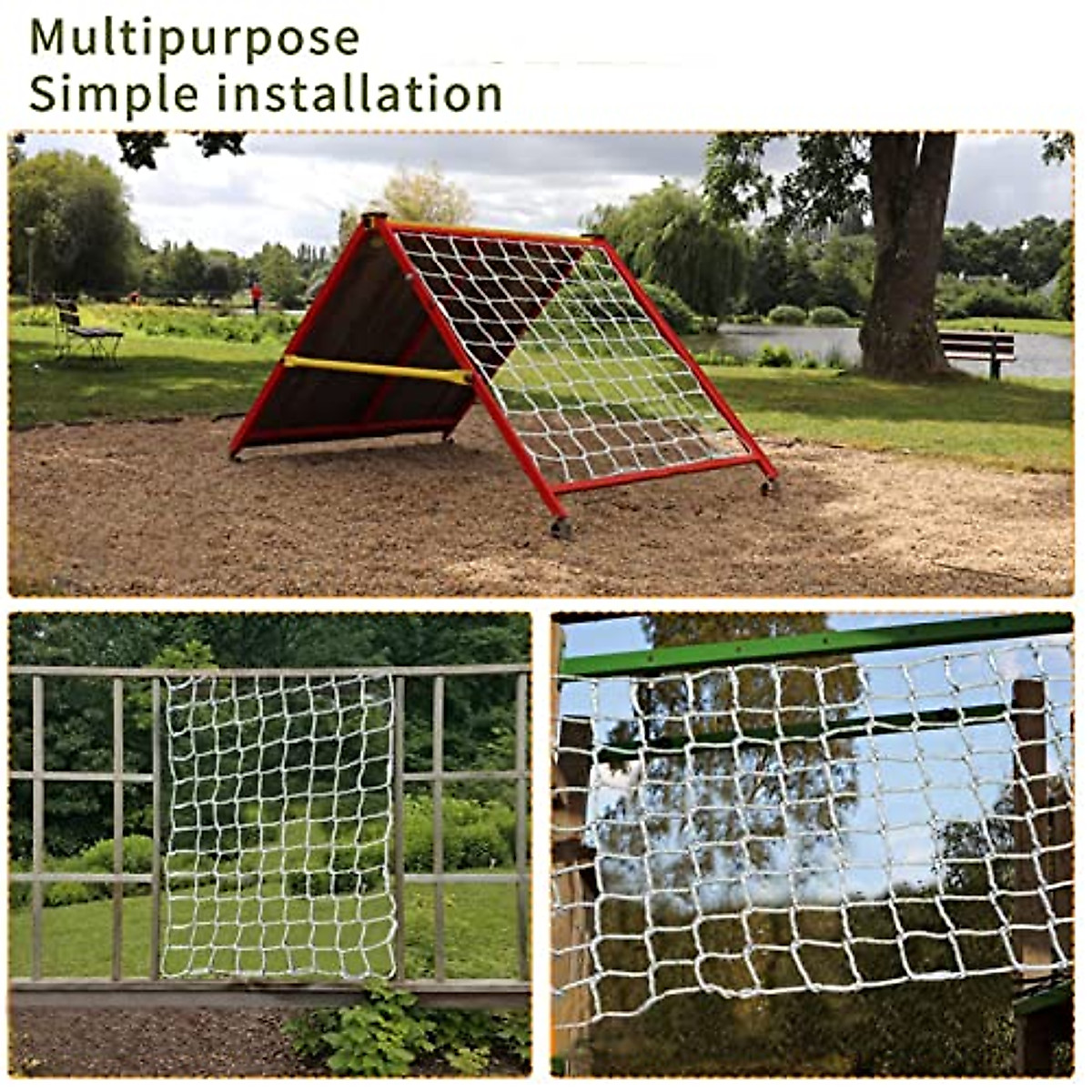Outdoor Kids Playground Play Safety net, Garden Climbing Frame net, Backyard Climbing Rope Ladder, Balcony Railing Stair Protection net, Universal Heavy Duty Truck Cargo net(Size:1m*1m)