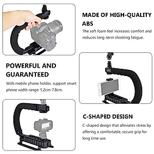 Hemobllo U-Shaped Portable C-Frame Set Camera Equipment U Shape Camera Mount Handle Grip Video Action Stabilizing Vlogging Video Stabilizer Gimbal Camera Mount Cell Phone Metal Low Frame
