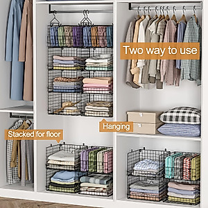 JKsmart 4-Shelf Modern Metal Closet Organizer with 3 Dividers for Storing Clothes, Boots, Towels, and More