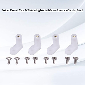 Crazy Sales Arcade Gaming, Plastic White Plastic Feet Steel 100pcs Mounting Feet, for Arcade Home Arcade Gaming Board Fixing Gaming Board