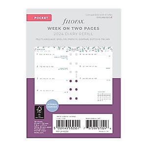 Filofax Pocket Garden week to view 2024 diary