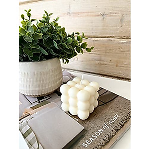 Scented Cube Candle, Bubble Candle, Cube Candle, Candle Sticks, Scented Candle, Decorative Candle, Natural Soy Wax, Housewarming Gift (White)