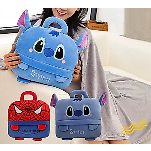 Travel Bag Pillow Blanket 3 in 1 for Kids and Children 0-15 Years, Plush Pillow Blanket, Travel Blanket for Kids, Travel Pillow Bag Plush Blanket, Plush Pillow Bag That Turns into a Blanket