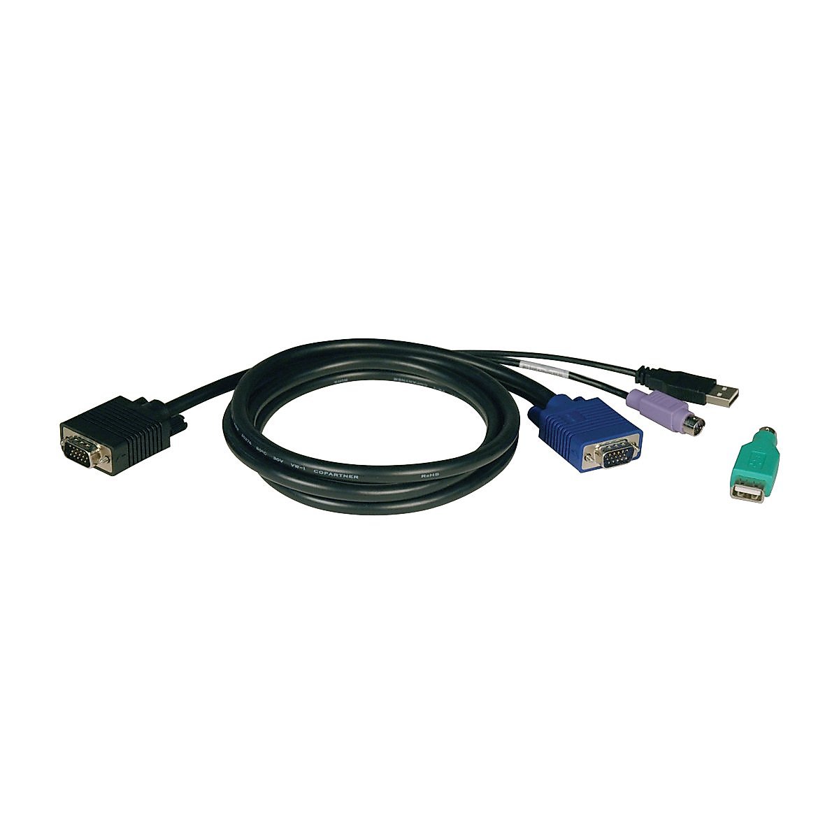 Tripp Lite USB/PS2 Combo Cable Kit (2-in-1) KVM Kit NetController for B040-Series & B042-Series KVM Switches, 6 Foot / 1.83M, (P780-006)