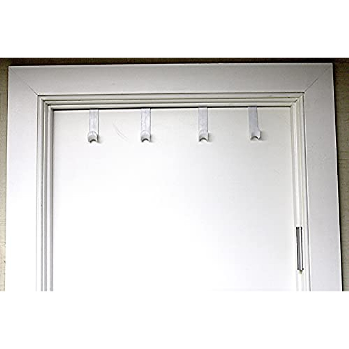 Dependable Industries inc. Essentials Over-The-Door Hanger Hook Set – 4-Pack of 3.5 in, Plastic Over-The-Door Hangers & White Over-The-Door Hooks – Over-Door Hooks for Hanging Clothes & Towels