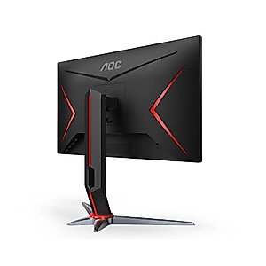 AOC 24G2 24" Frameless Gaming IPS Monitor, FHD 1080P, 1ms 144Hz, Freesync, HDMI/DP/VGA, Height Adjustable, 3-Year Zero Dead Pixel Guarantee,Black/Red