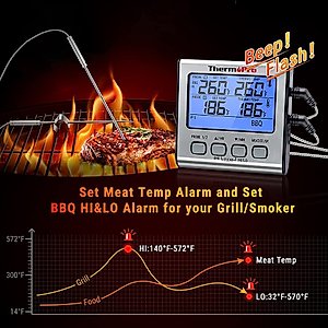 ThermoPro TP-17 Dual Probe Digital Cooking Meat Thermometer + ThermoPro TP610 Dual Probe Instant Read Meat Thermometer