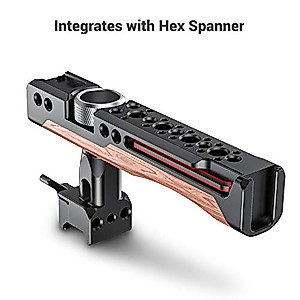 SMALLRIG Camera NATO Handle Top Handle Grip with Anti-Off Designed Cold Shoe Mount and Built-in Hex Spanner for DSLR Camera, Camera Cage - HTN2362
