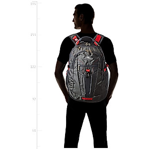 High Sierra XBT - Business Laptop Backpack, Mercury/Crimson, One Size