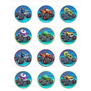 Cakecery Blaze and the Monster Machines Edible Image Cupcake Cookie Topper 2" cupcake (12 pieces/sheet)
