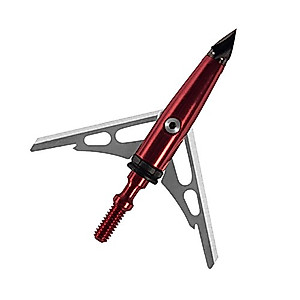 RAGE Chisel Tip 2 Blade Broadhead, 100 Grain with Shock Collar Technology - 3 Pack, Red, Model:65100