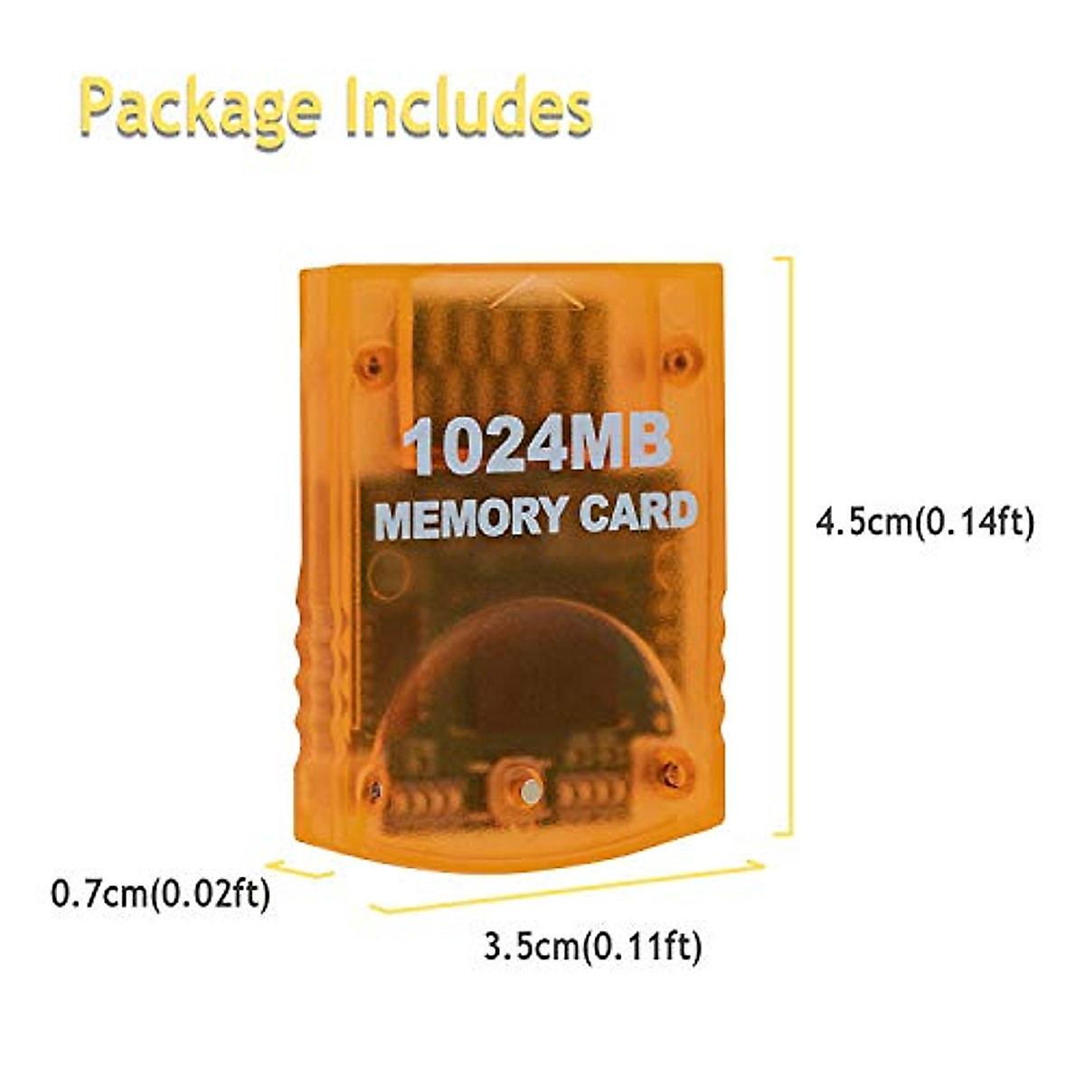 Wigearss 1024MB(16344 Blocks) Memory Card for Gamecube and Wii Console Game Cube NGC GC (Orange)