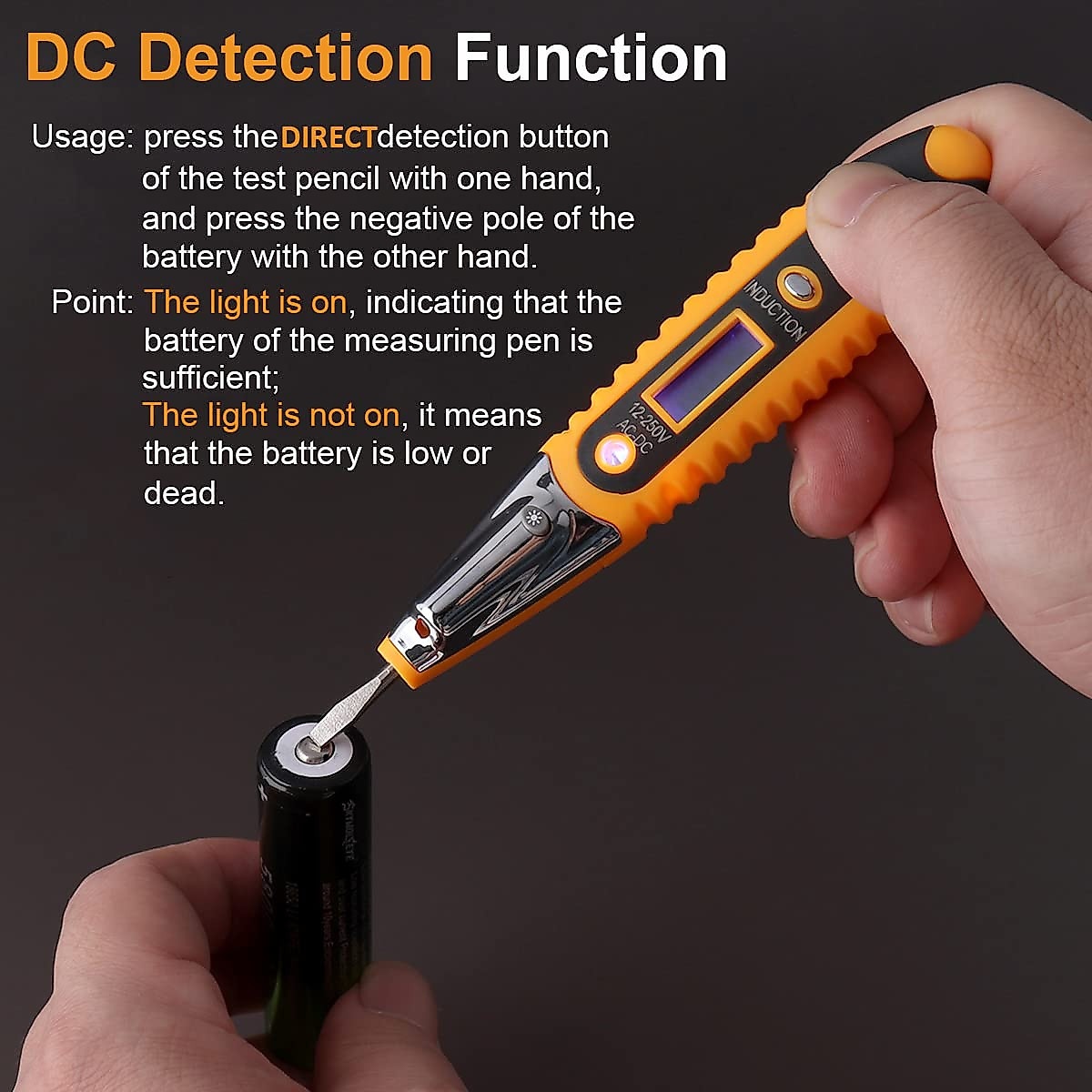 Smgda Digital Voltage Circuit Tester Pen 12V-220V DC & AC Voltage Detector NO Battery Intelligent Induction Electroprobe with LED Light for Home Repair and Detection