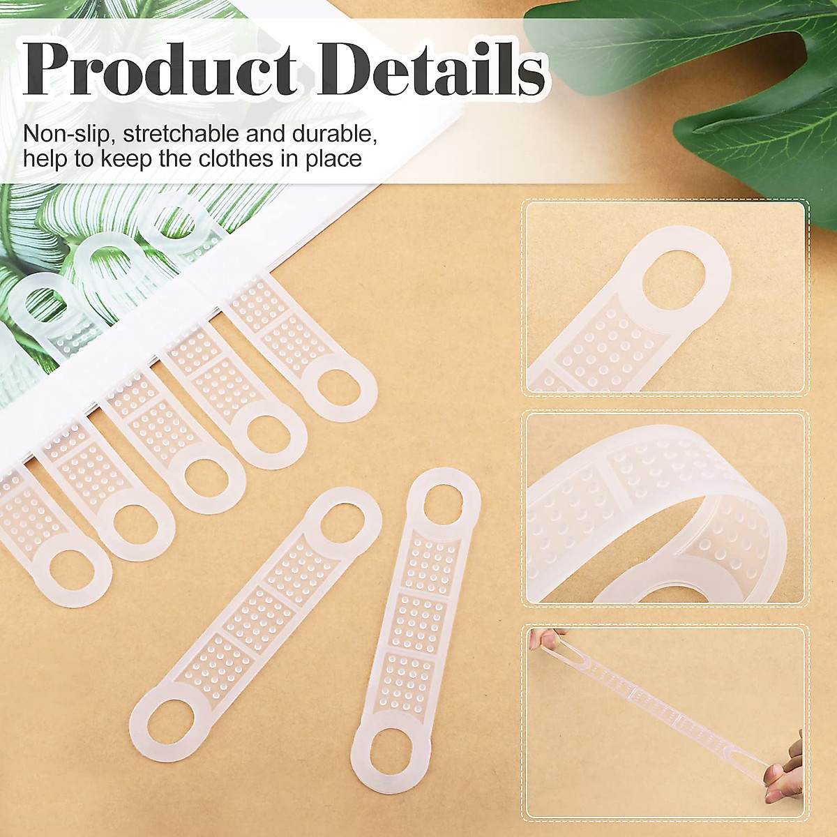 100 Pieces Clear Clothes Hanger Grips Non-Slip Rubber Clothing Hanger Strip Shoulder Strips for Wood Plastic Hangers Closet