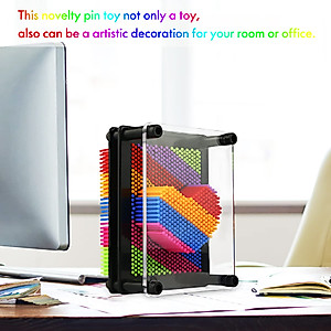 LXS 3D Pin Art Board Toy, Colourful Plasic Board Size(3.75 x 5 inches), Classic Pin Impression Art Toys Sculpture for Children Kids