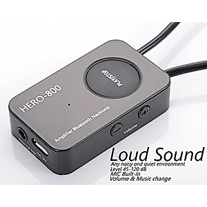 EDIMAEG Loud Sound 45-100dB 35 inch Amplifier Bluetooth Neckloop Aids T-coil with CIC Spy Earpiece