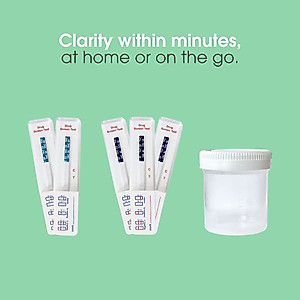 Utest (5-Test Strips + Cup) THC Home Tests for 50 ng/mL (3 Strips) and 15 ng/mL (2 Strips)
