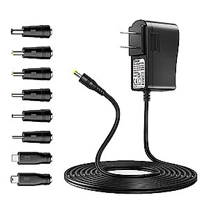 ZOZO 10W 5V 2A Switching AC/DC Power Adapter Replacement 5Volt 2Amp Power Supply Cord Charger Multi Tips for Tablet Webcam Router Toys Recorder TV Box USB Hub Bluetooth Speaker and More DC 5V Devices