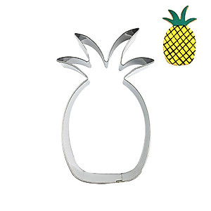 Mziart Pineapple Fruit Shape Stainless Steel Cookie Cutter Fondant Cutter Metal Cookie Molds Press