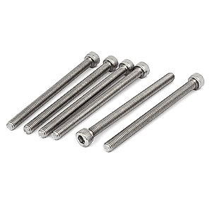 uxcell® M6 x 80mm Thread 304 Stainless Steel Hex Socket Head Cap Screw Bolt DIN912 6pcs