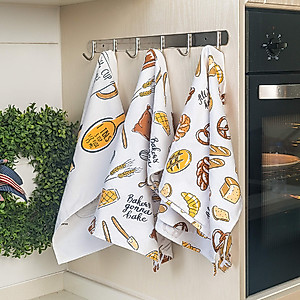 Flour Sack Tea Towels for Kitchen & Pantry, Oversized 20x30 inch with Conversion, Bread & Baking Tools, Cute Dish Towels, 100 Percent Cotton Kitchen Towel Set, Ideal Housewarming Gift New Home