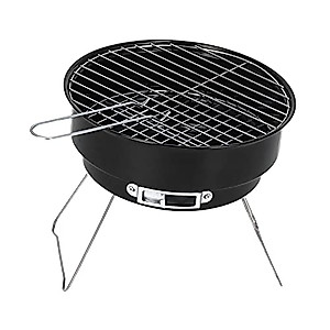 Mini Round Barbecue Grill Set, Portable Iron Charcoal Grill, with A Handle, for Home Kitchen BBQ Picnic Camping