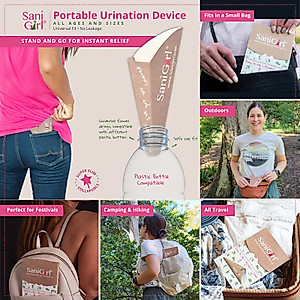 SaniGirl Womens Urination Device | Disposable Pee Funnel | Travel Urinal for Women | Girls Stand to Pee | Female Urination Device Disposable Pee Cups | Bundle 20 Funnels Travel Hiking Festival Camping