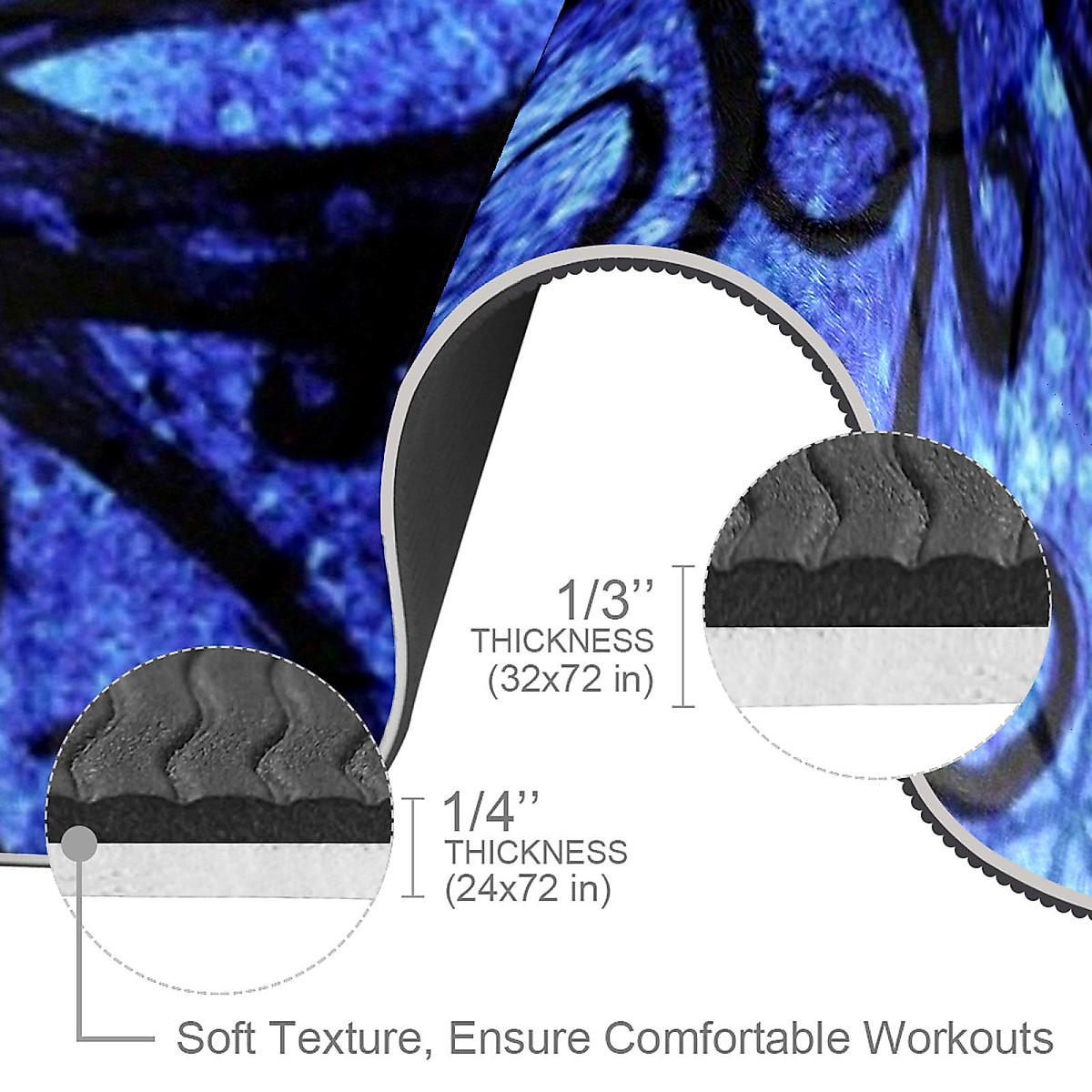 LEVEIS Yoga Mat Tree of Life Symbol Thick Non Slip Exercise Workout Mats for Home Gym Floor Travel