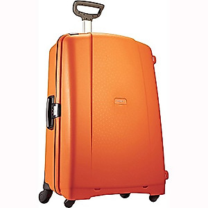 Samsonite 40859-2525 F'Lite GT 31 Inch Spinner Zipperless Suitcase - Orange Bundle w/Deco Gear Luggage Accessory Kit (10 Item)